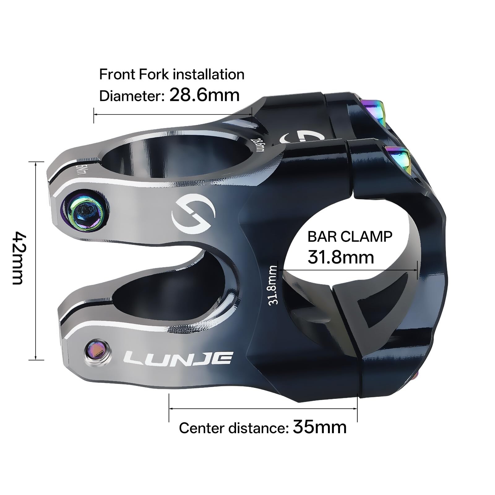 Pipa ghidon MTB cu capac headset, aluminiu ultra-usor prelucrat CNC ...