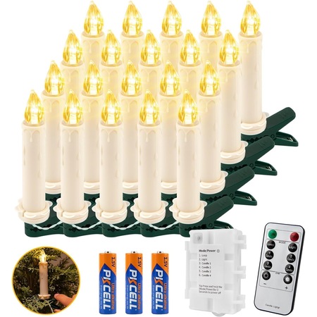Koopower LED gyertya szett, meleg fehér, 8,5 x 1,5 cm, távirányítóval ...