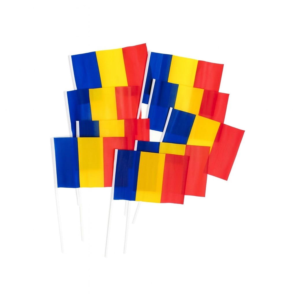 Set 12 Steaguri de Mana Tricolor, Cyrax, Dimensiune 20x30 cm, Stegulet ...