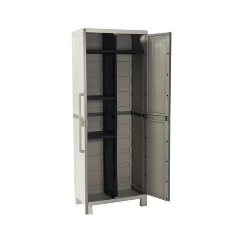 Dulap de gradina plastic WOOD MIDI Art. 267, 65x37x173 CM - eMAG.ro