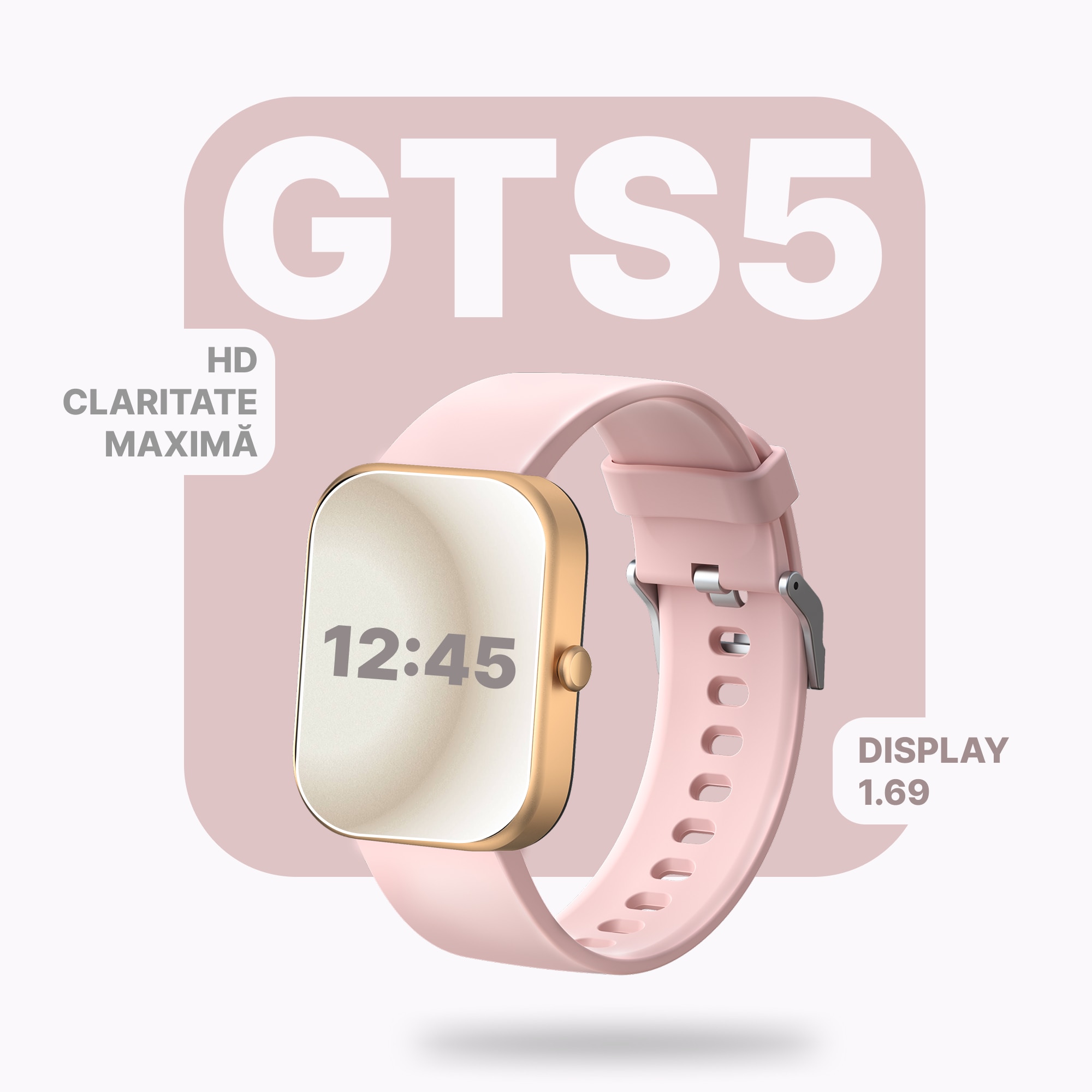 Ceas smartwatch, Smartwatch fitness, Ecran LCD 1.69", Monitorizare ...