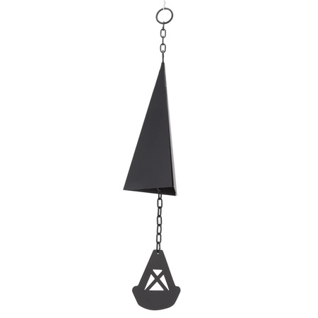 Clopot de vant triangular, fier, negru, cu inel de suspendare - eMAG.ro