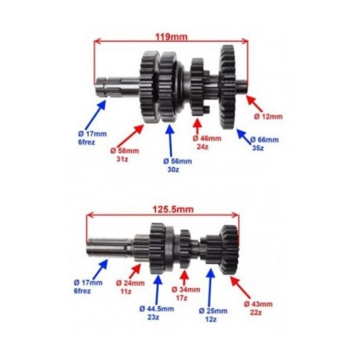 Set de pinioane pentru cutie de viteze ATV 110cc (3+1) fara selector ...