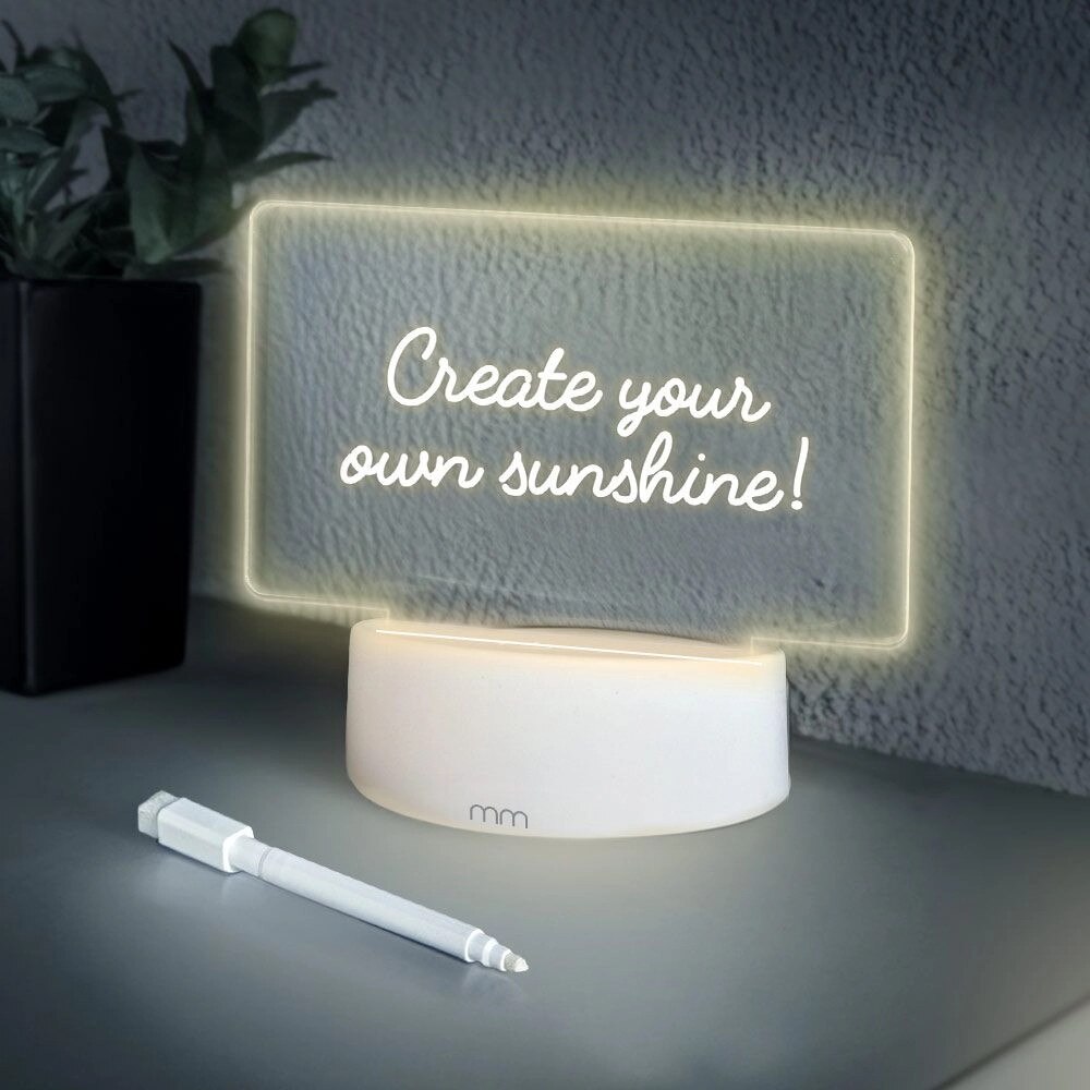 Tabla de scris cu LED - Tabla iluminata cu marker - eMAG.ro