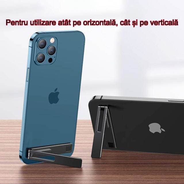 Suport Telefon din Aliaj de Aluminiu,, Pliabil, Magnetic, Cu Adeziv 3M ...
