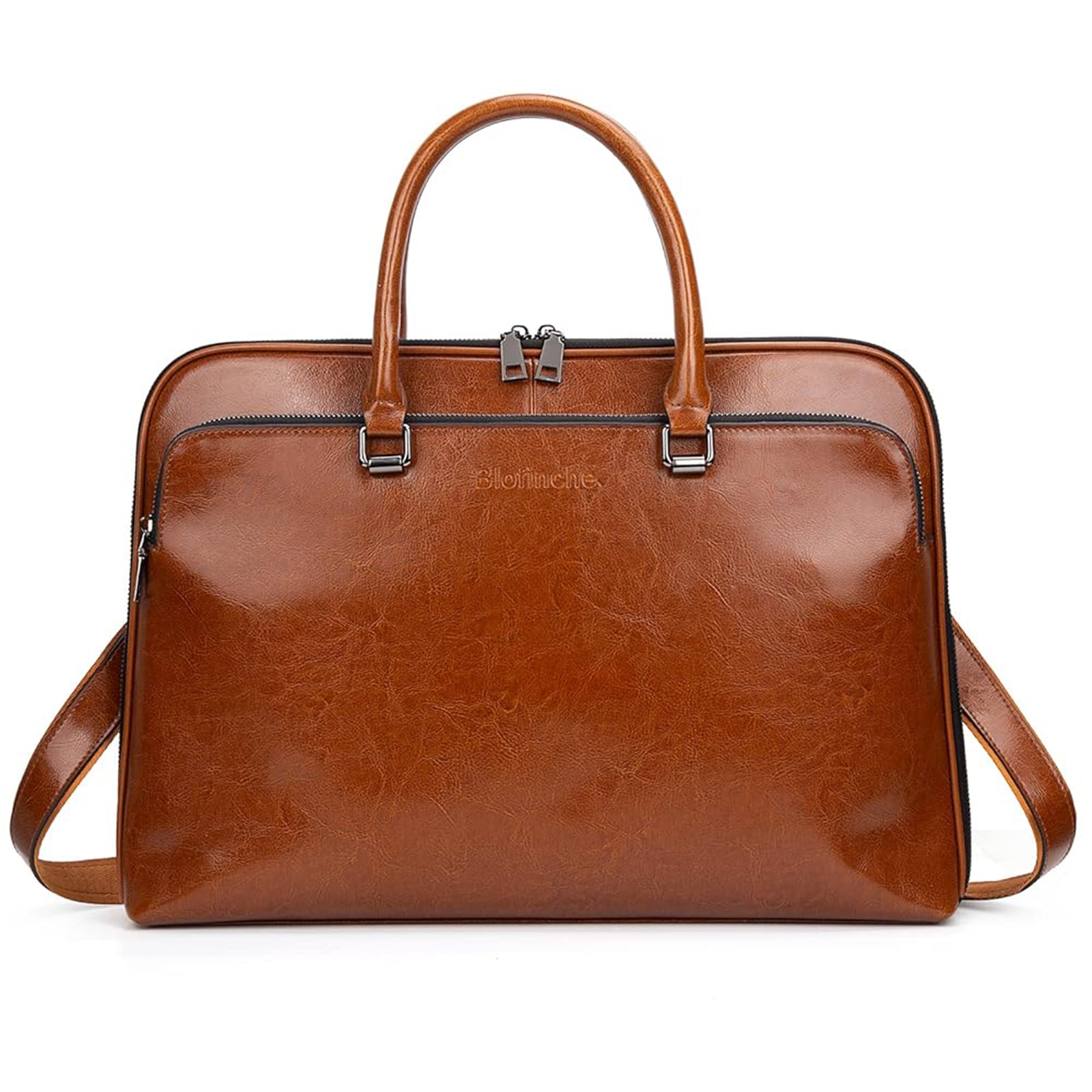 Geanta Messenger din Piele Naturala Maro Vintage pentru Laptop 15.6 ...