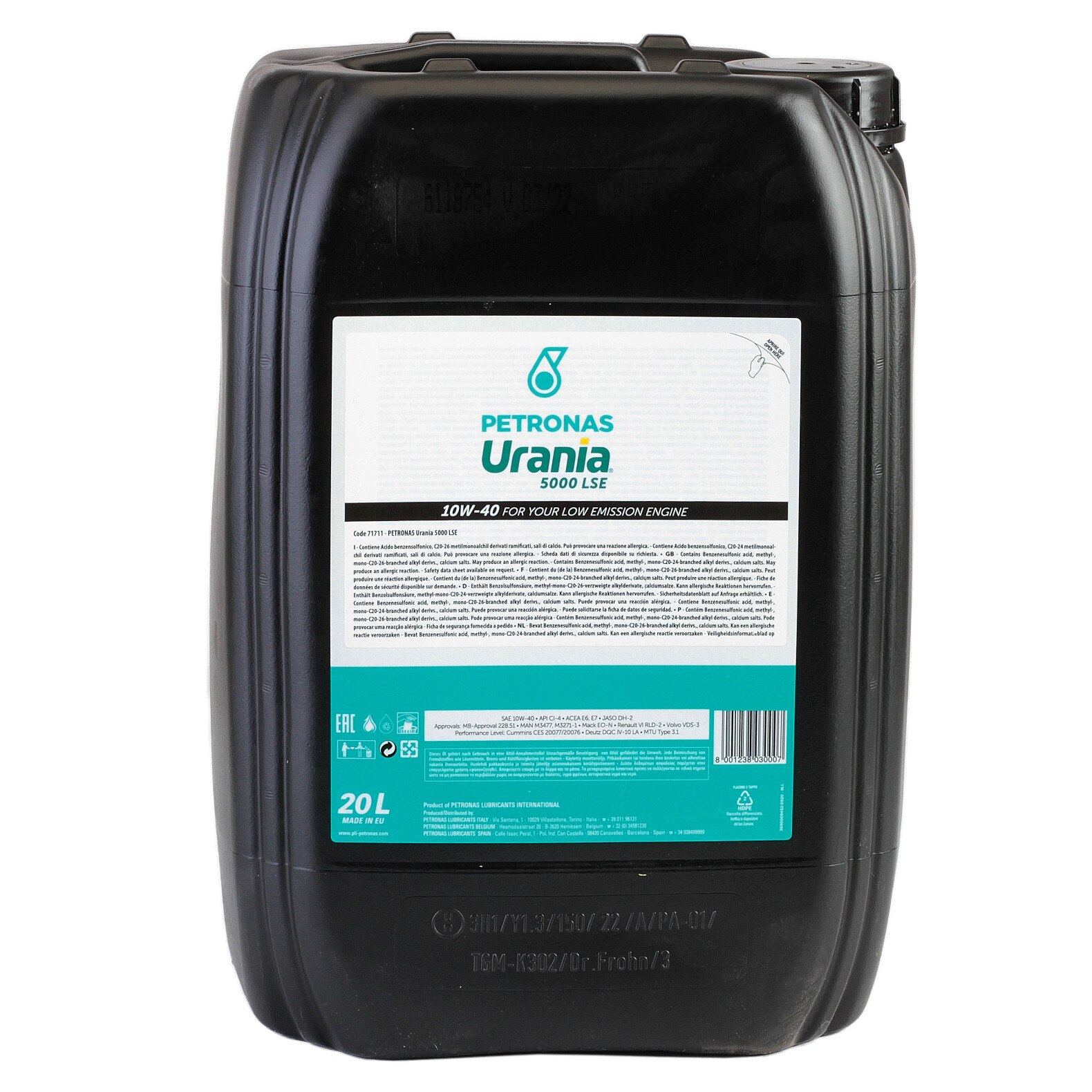 Ulei motor Urania 10W40 5000 LSE 20L pentru Renault, MB, MAN, Volvo ...