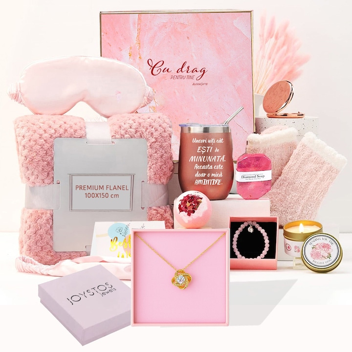 Set Cadou Femei 11 Piese, Joystos, Colier Argint Ag925 Placat Aur 14K ...