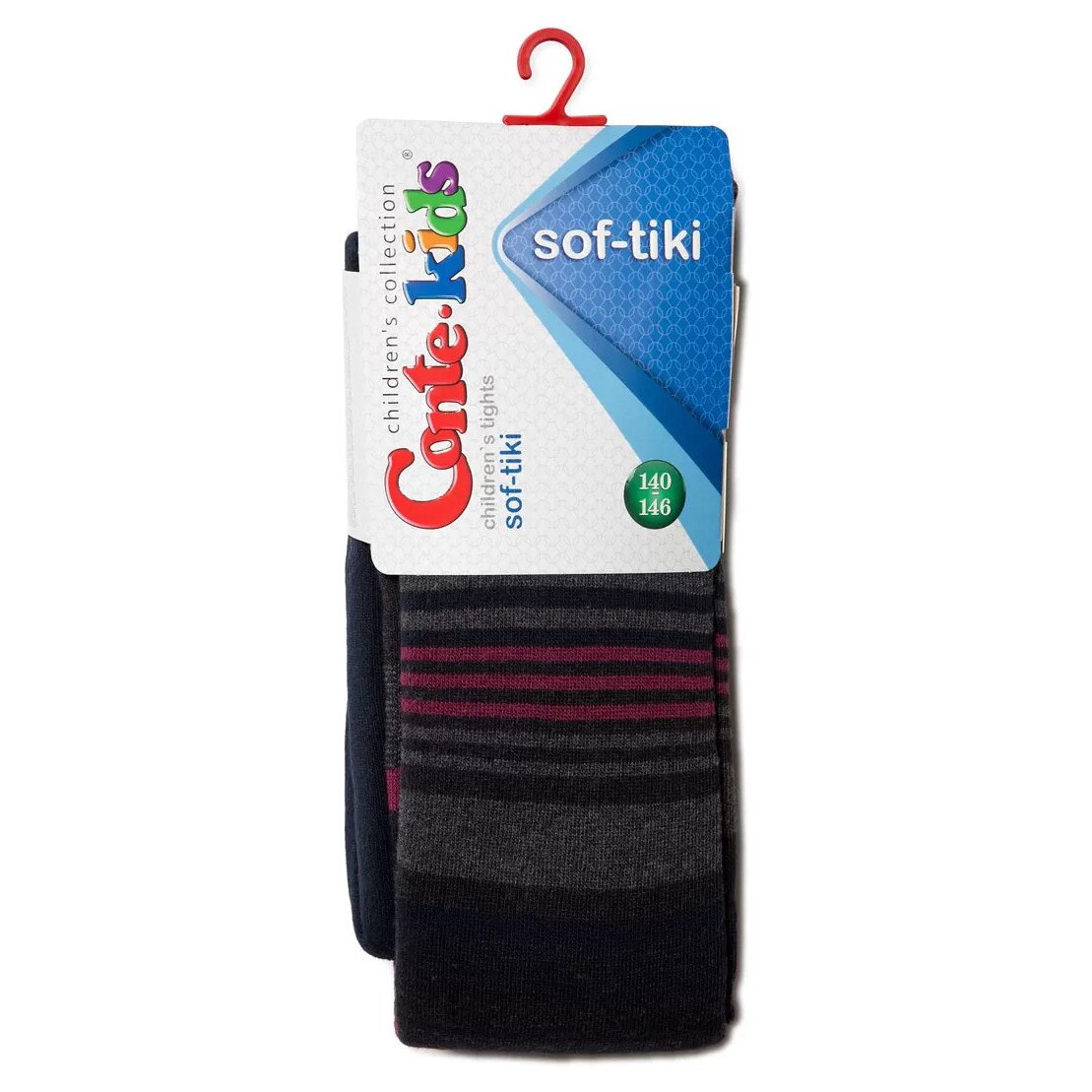 Ciorapi copii, flausati, din bumbac, cu model dungi, Conte Kids Sof ...