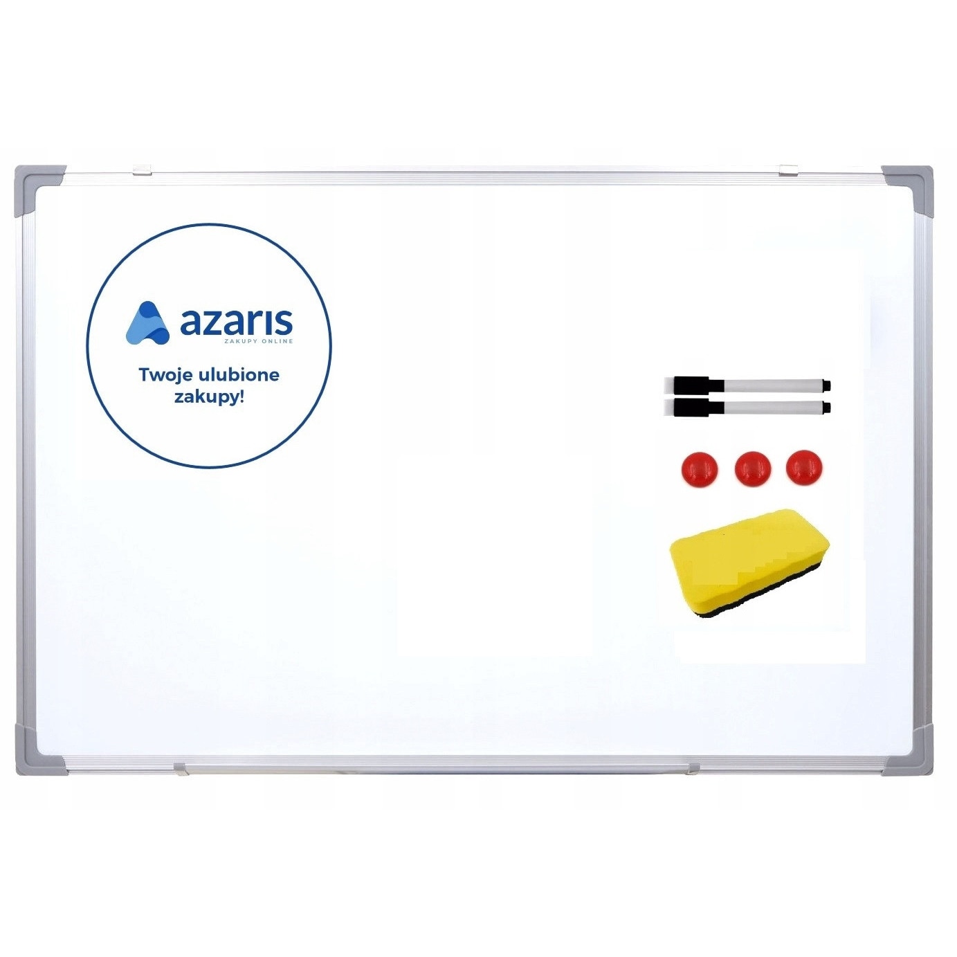 Tabla magnetica, fara markeri, 60x45 cm, set cu 16 markere, 3 magneti ...