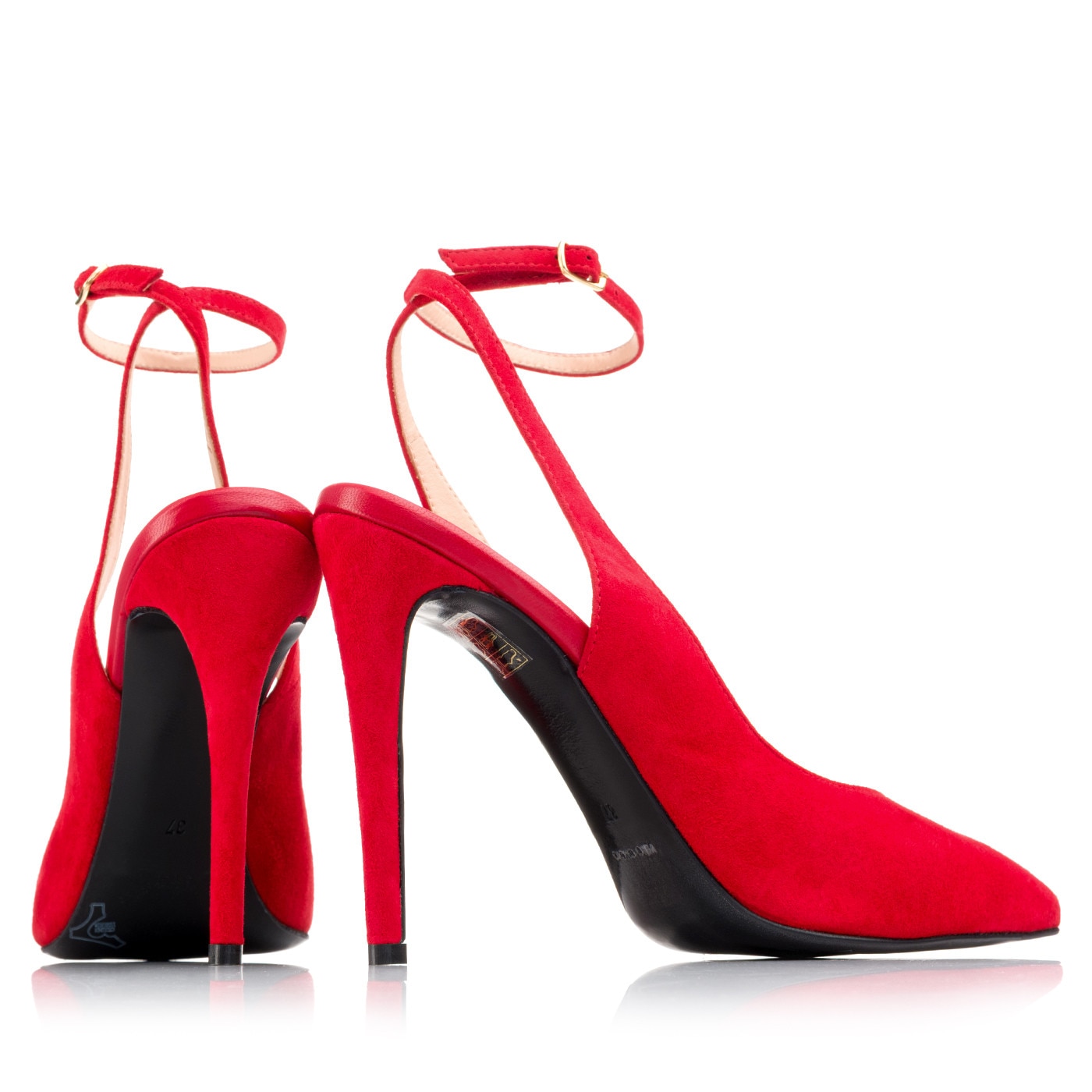 Pantofi dama, Musette, HORTENSIA A126, Piele intoarsa, Rosu - eMAG.ro
