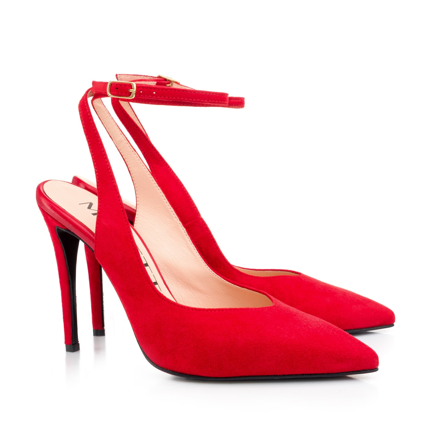 Pantofi dama, Musette, HORTENSIA A126, Piele intoarsa, Rosu - eMAG.ro