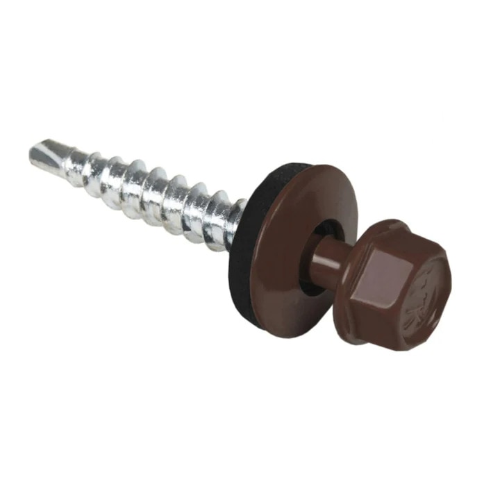 Surub autoforant pentru tigla metalica/tabla, cap hexagonal, 14mm saiba EPDM cu cauciuc, 4 ...