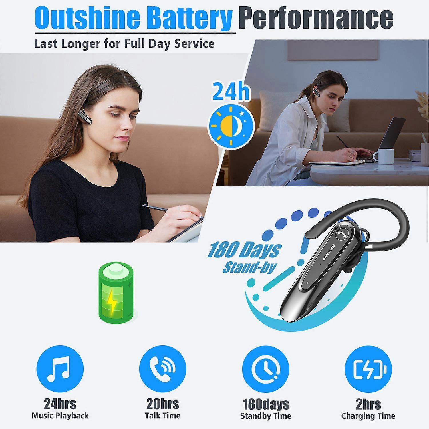 Casti Wireless New Bee B45 Bluetooth 5.0, reducere CVC 8.0, negru - eMAG.ro