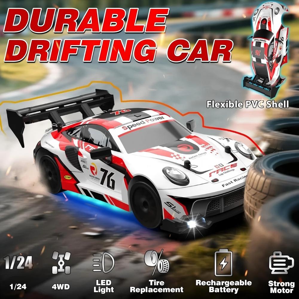 Masina de drift RC la scara 1:24, 4WD, 2.4GHz, 30KM/H, jucarie sport de ...