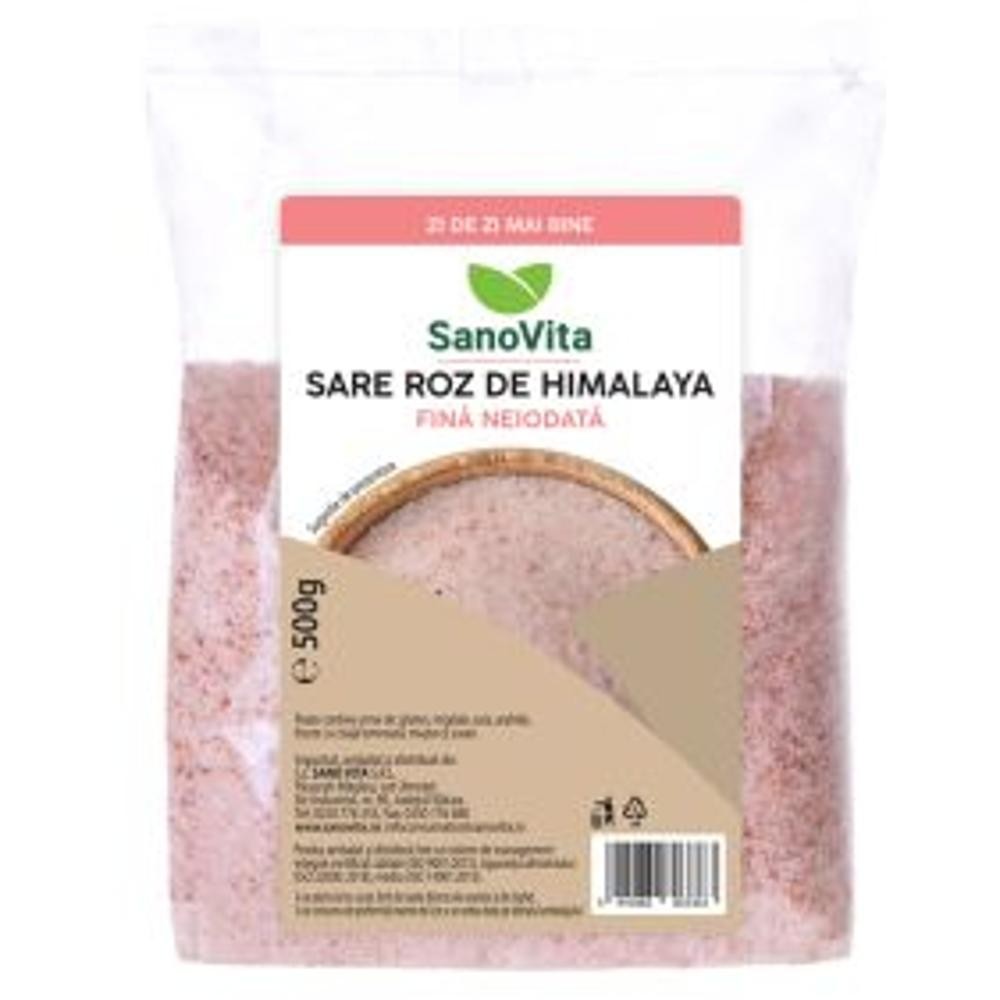 Set 2 x Sare Roz de Himalaya Fina Neiodata, Sanovita, 500 g - eMAG.ro