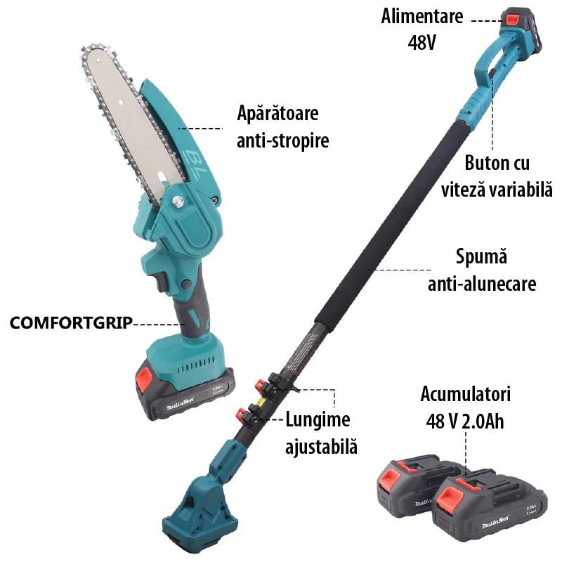 Set Mini Drujba cu Tija Telescopica Extensibila + Foarfeca de Gradina ...