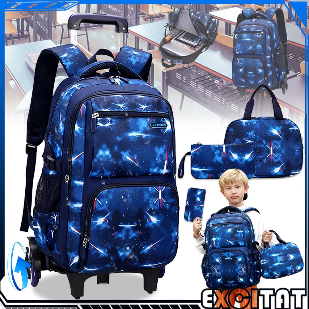 Set Ghiozdan troler Scoala 3 Piese, Excitat®, cu punga de creion ...