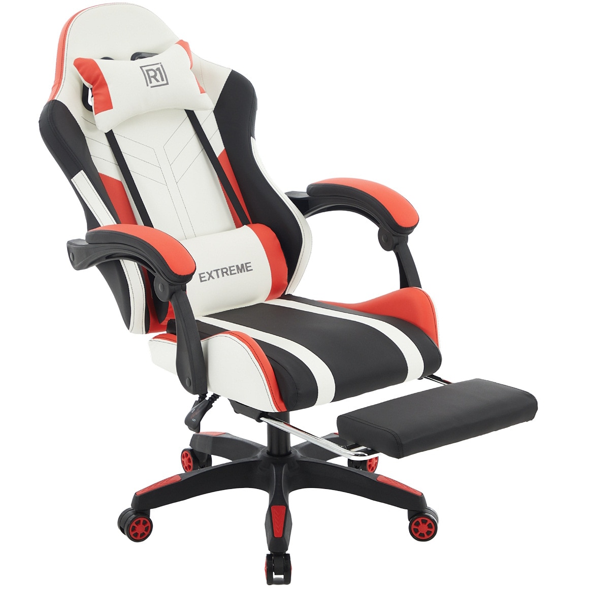 EXTREME R1 Red Gamer Szék Lábbal - eMAG.hu