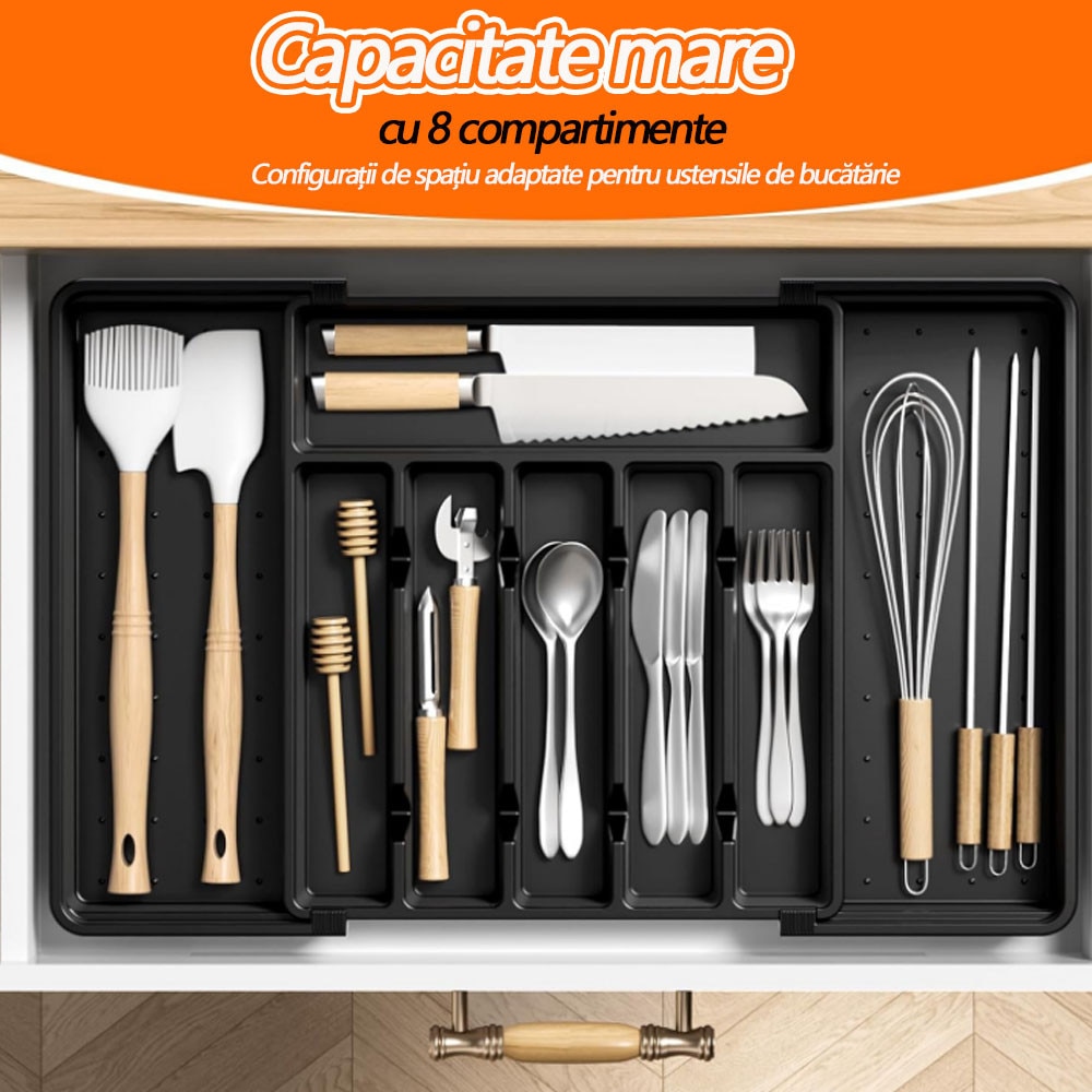 Organizator Tacamuri Sertar Extensibil, Suport Tacamuri Ajustabil, Tava ...