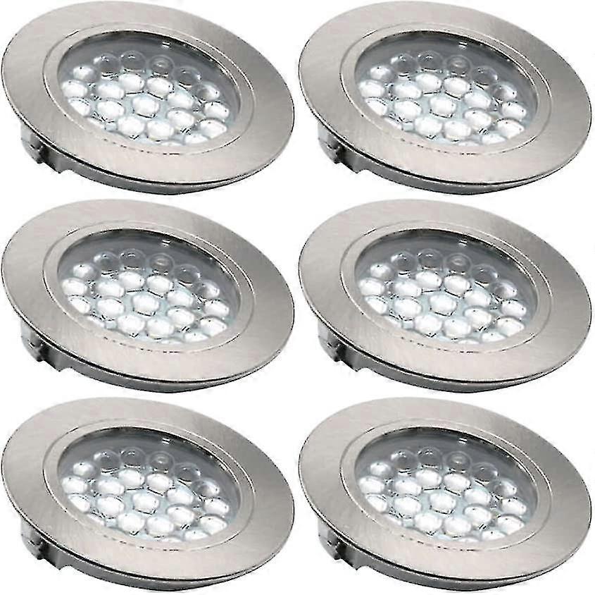 Комплект 6 Вградени LED спота, Ултра тънки, Бял, 6.6x6.6x1см - eMAG.bg