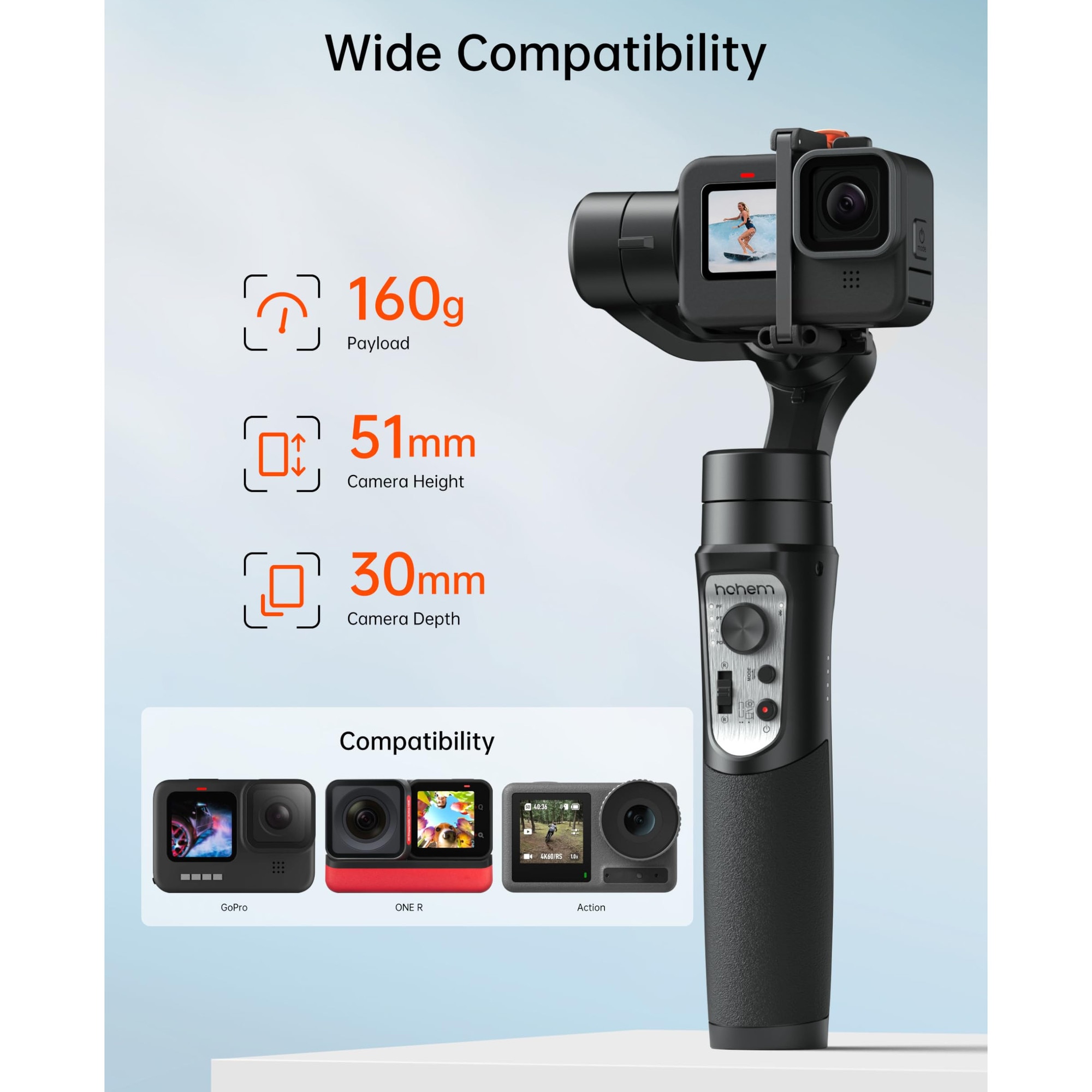 Stabilizator Gimbal Hohem iSteady Pro 4 pe 3 axe pentru Gopro Hero 13 ...