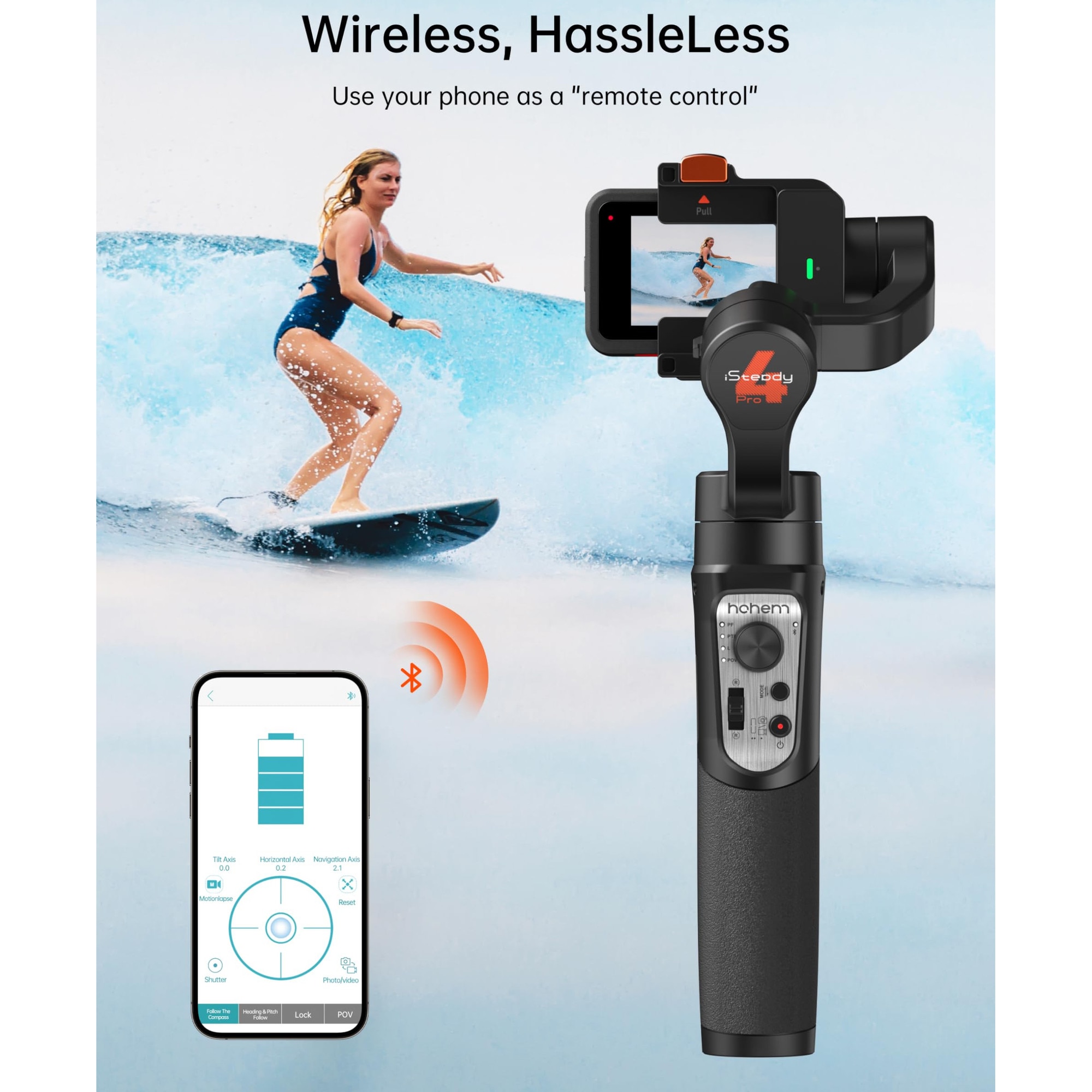 Stabilizator Gimbal Hohem iSteady Pro 4 pe 3 axe pentru Gopro Hero 13 ...