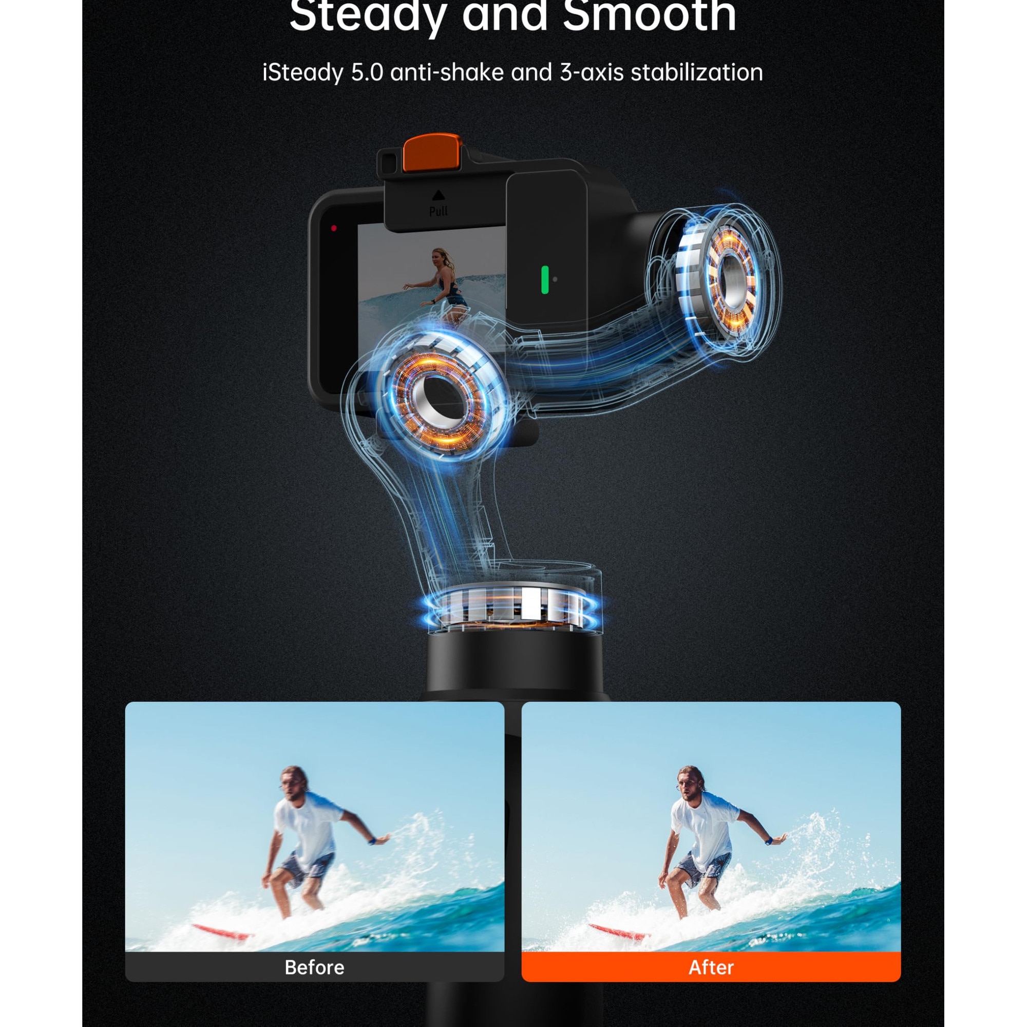 Stabilizator Gimbal Hohem iSteady Pro 4 pe 3 axe pentru Gopro Hero 13 ...