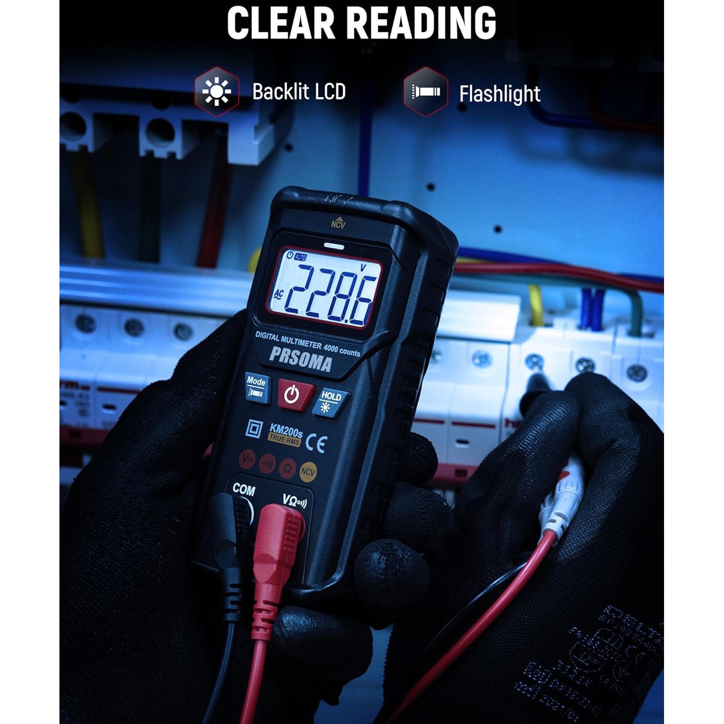 Multimetru Digital, Afisaj LCD, Auto Detect, NCV, Masoara Curent DC/AC ...