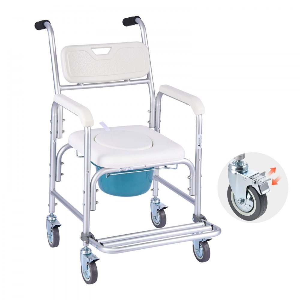 Scaun de Toaleta 4 in 1, Mobil, Suport Max 156 Kg, cu 4 Roti - eMAG.ro