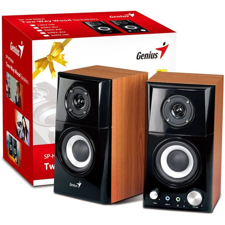 Boxe PC Genius, SP-HF500A II, 2.0, 14W, negru cu lemn cherry - eMAG.ro