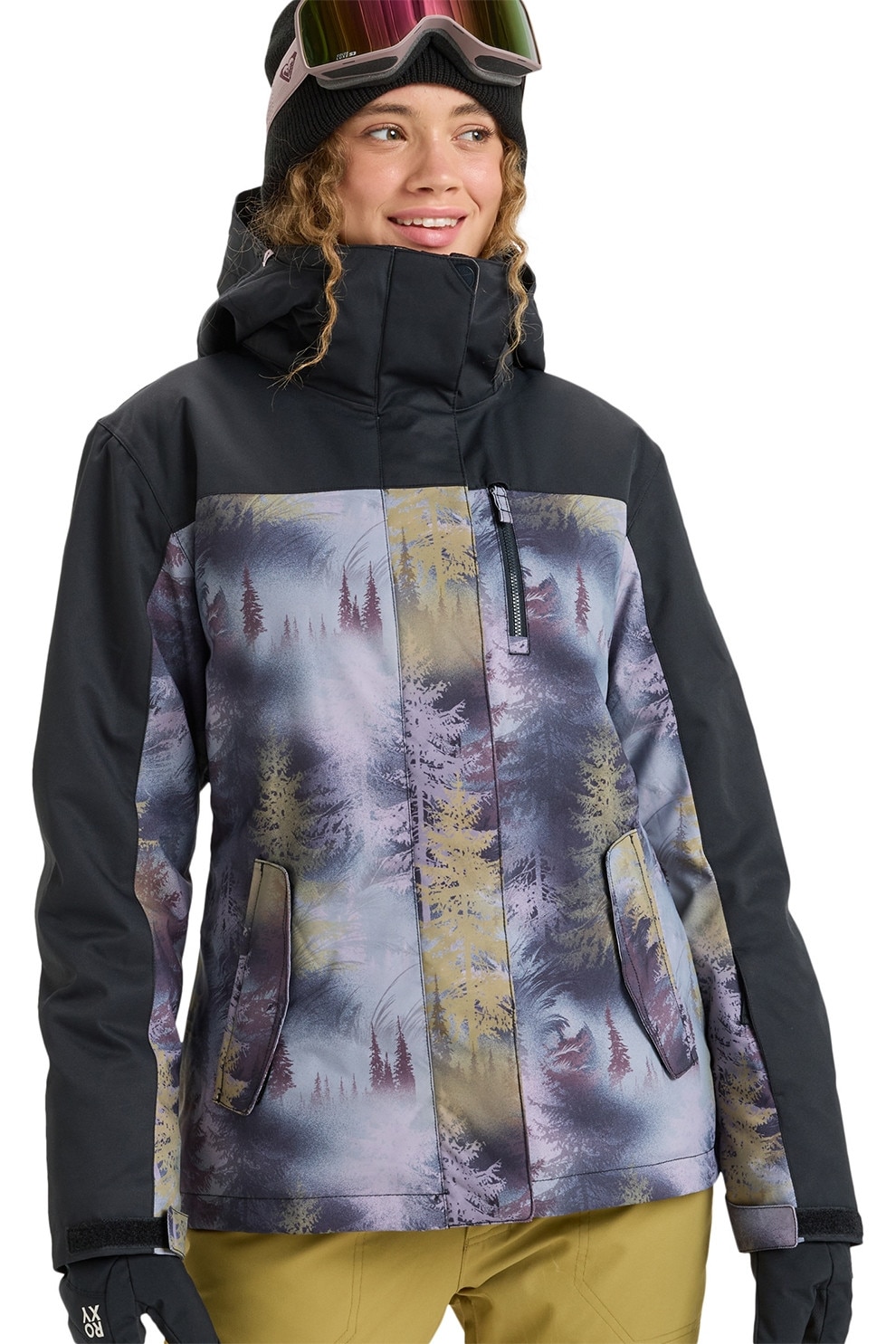 ROXY, Geaca cu model si guler inalt pentru ski Jetty Block, Negru ...