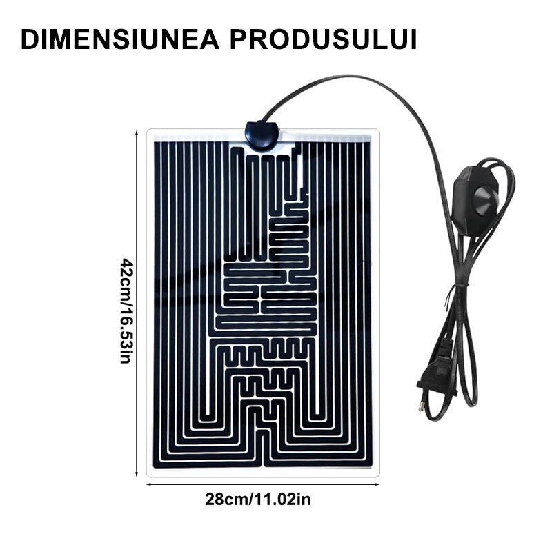 Covoras termic pentru reptile, Rqiurpn, 40W, 42x28cm, Cu control al ...