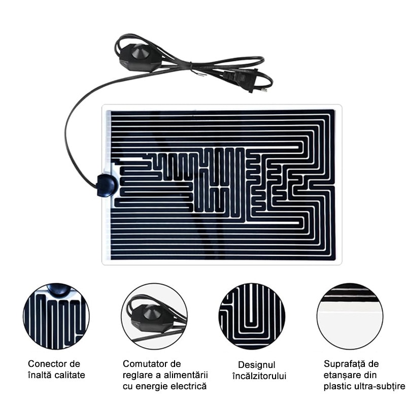Covoras termic pentru reptile, Rqiurpn, 40W, 42x28cm, Cu control al ...