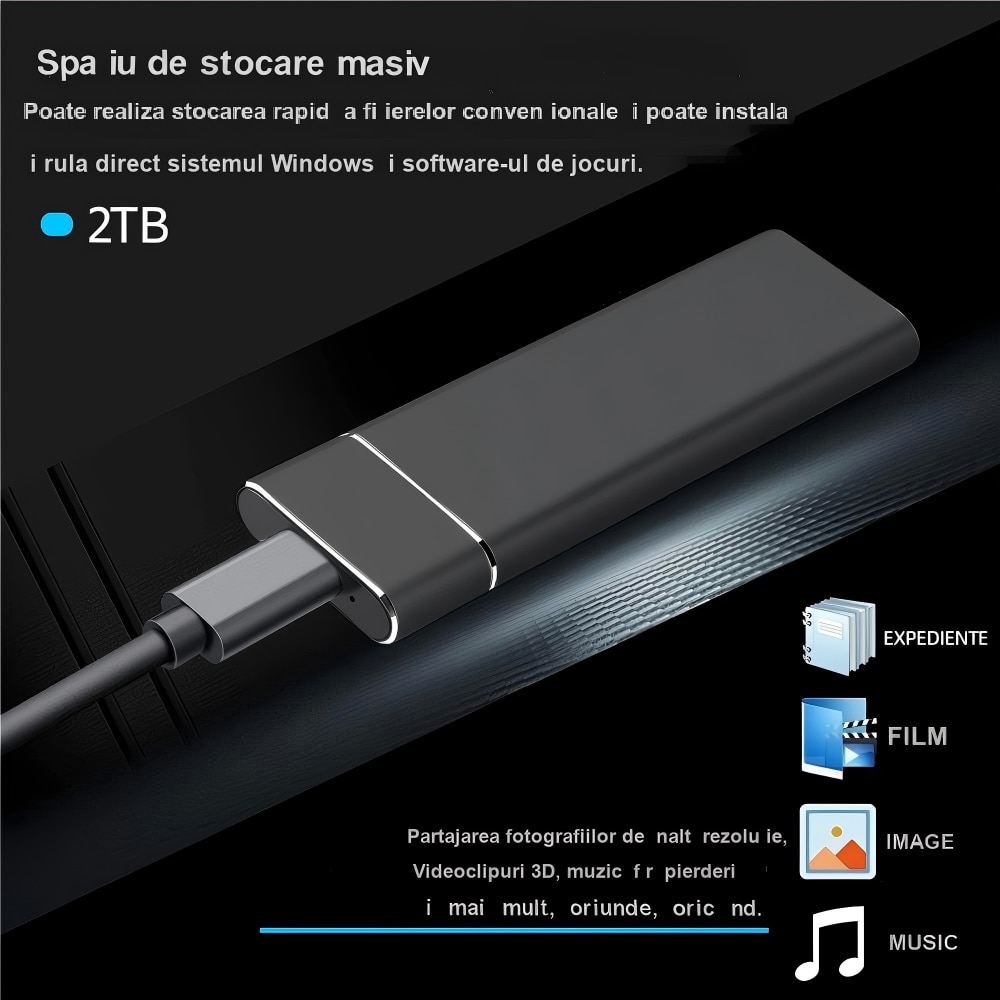 Unitate SSD externa portabila, unitate SSD externa, hard disk extern ...