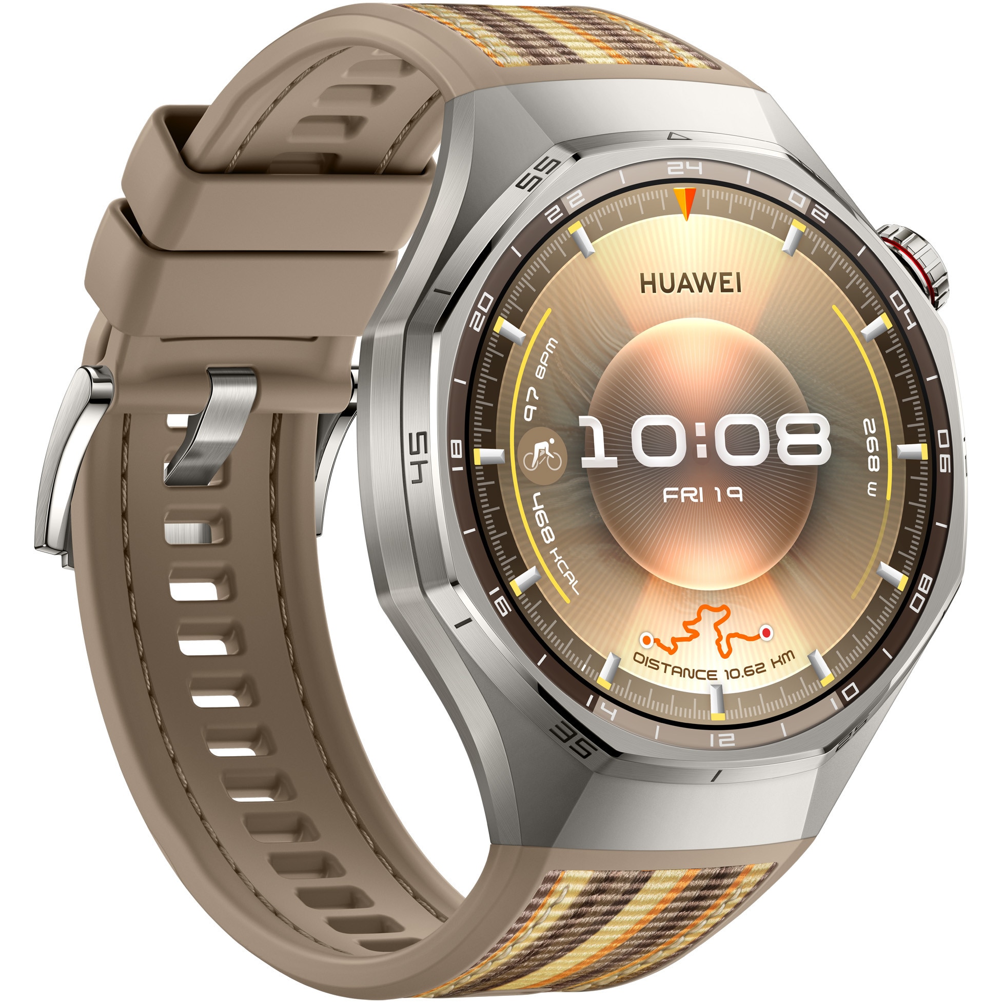 Smartwatch Huawei Watch GT 6 Pro, 46MM, Titanium Alloy Case, Brown Woven Strap - eMAG.bg