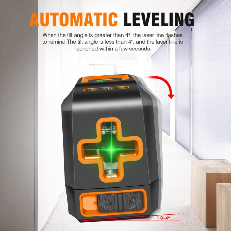 Nivela laser cu linie in cruce cu autonivelare S.Fine, laser rosu cu ...