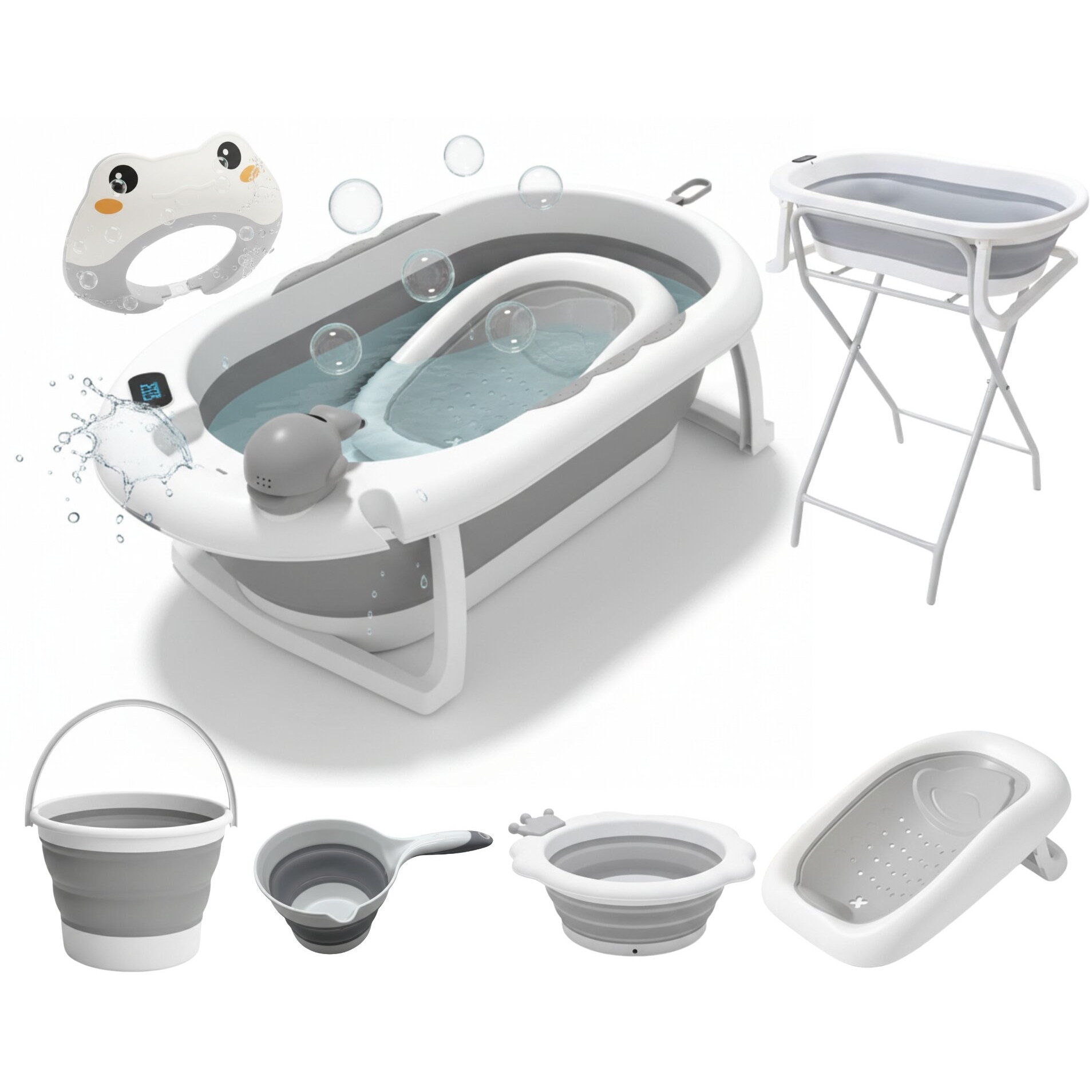 Set Complet de Baie 7in1 SplashUP® Cadita Termica Pliabila pentru ...