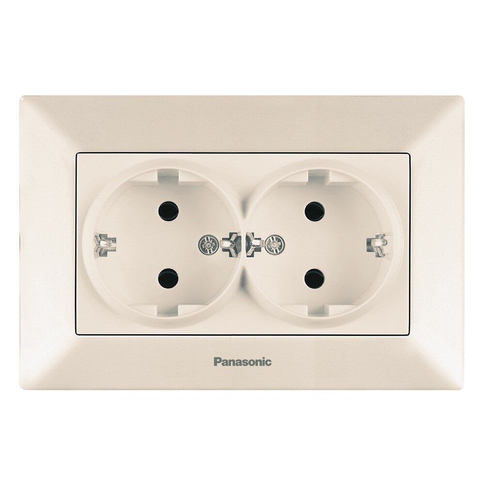 Priza schuko dubla arkedia panasonic bej - eMAG.ro