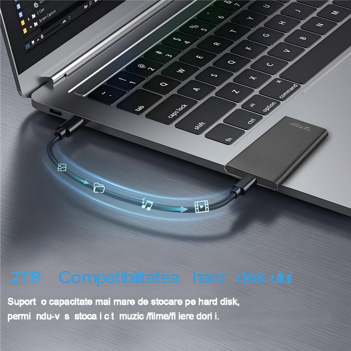 Külső SSD meghajtó, hordozható külső SSD, PC-vel és Mac-kel ...
