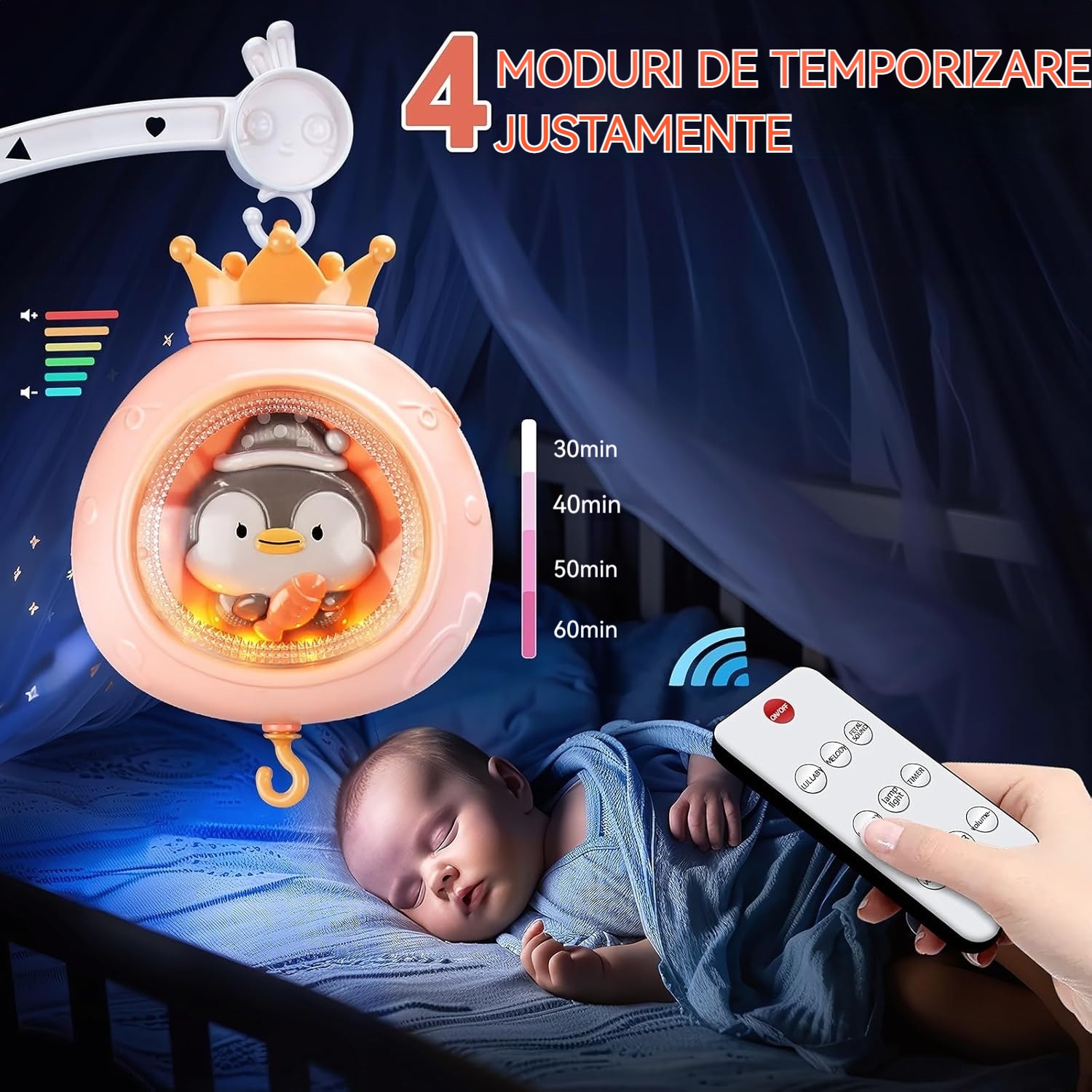 Carusel pentru patut, YSBER®, pentru patut, Cantece leagan, +0 luni ...