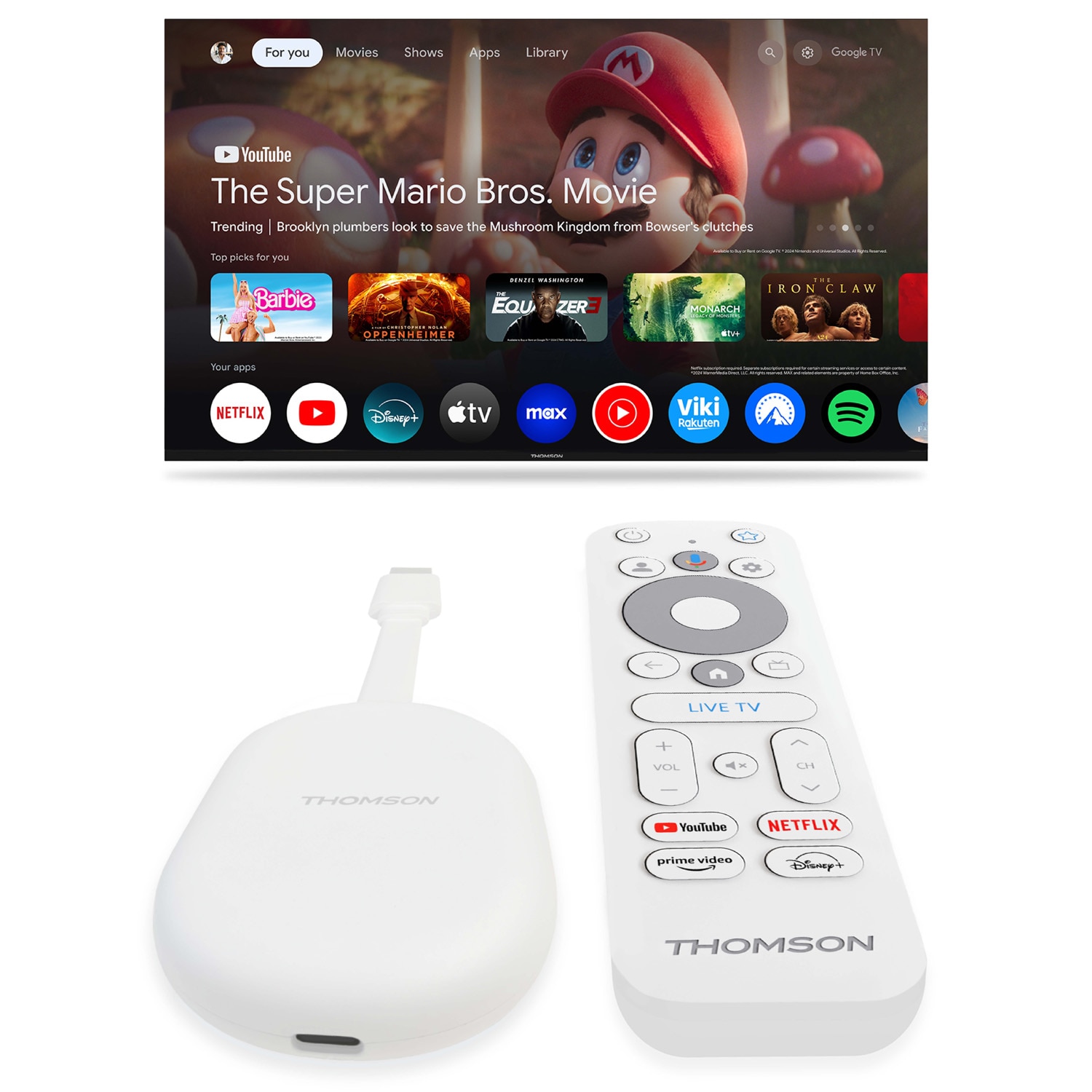 Thomson Google TV GoCast 150 médialejátszó, 4K, Chromecast, HDMI ...