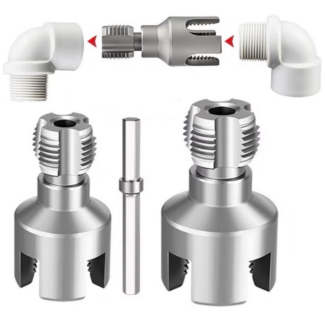 Set de filetare tevi PVC, 3 piese, 1/2"-3/4", integrat, compatibil cu ...