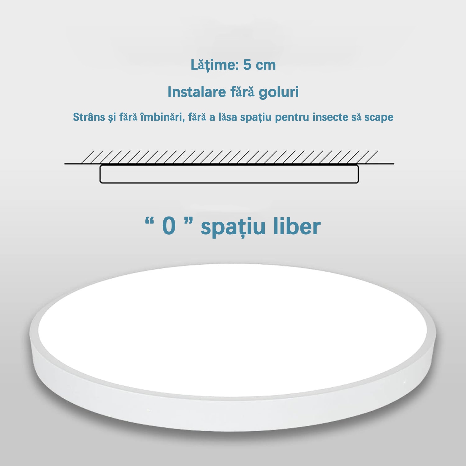 Plafoniere cu LED, Goeco, 23Cm, Rotund, lampa baie, Anti-tantari ...