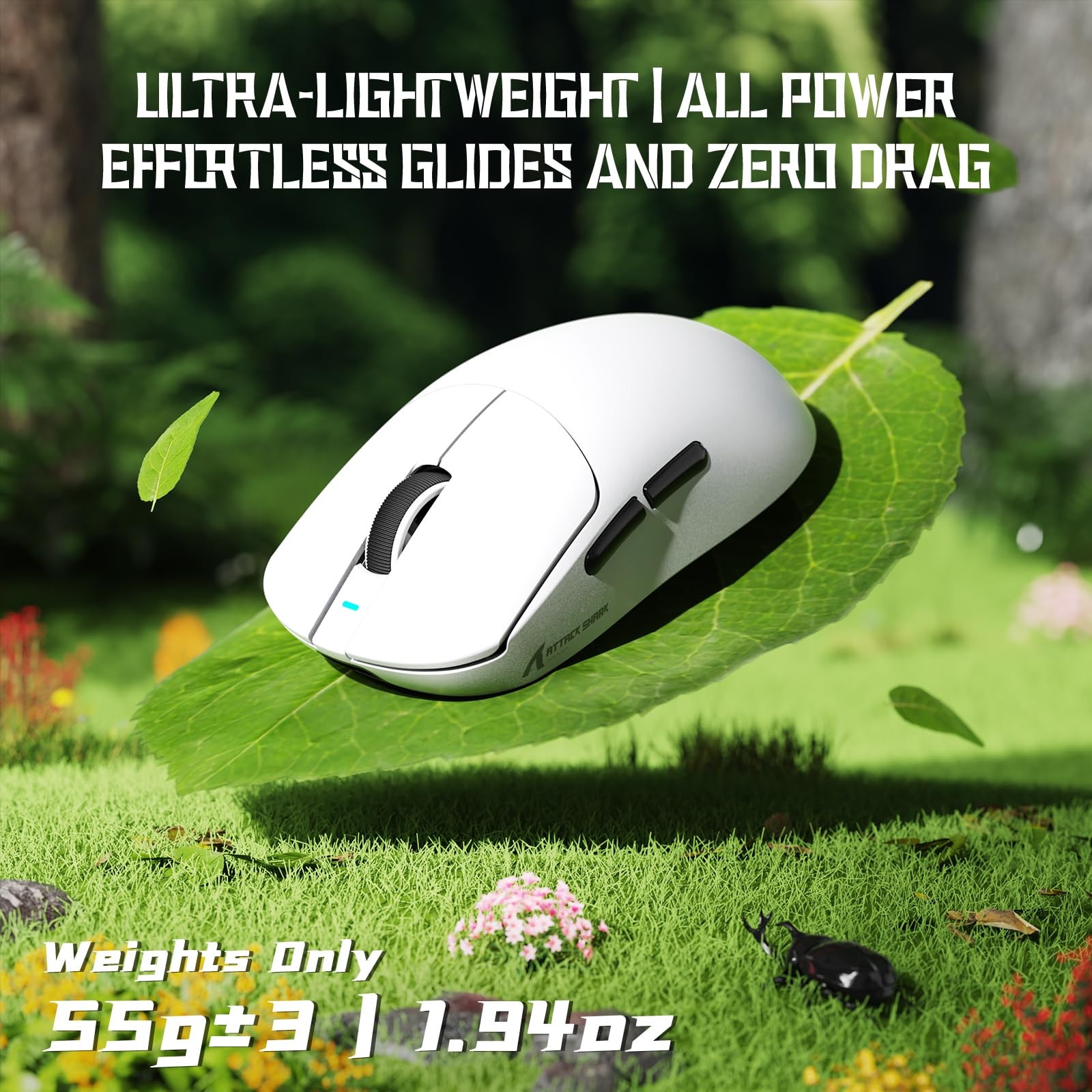 Mouse de gaming wireless ATTACK SHARK X8 SE, mouse programabil wireless ...