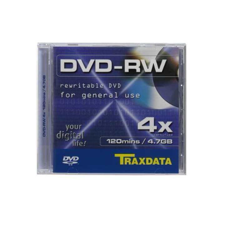 Set 5 DVD-RW Traxdata, 4.7 Gb, 120 min, 4x, in carcase CD/DVD groase 10 ...
