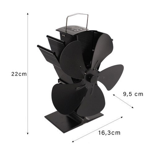 Ventilator mecanic pentru semineu, Zola, 5 pale, 0.75-1 W, porneste la ...