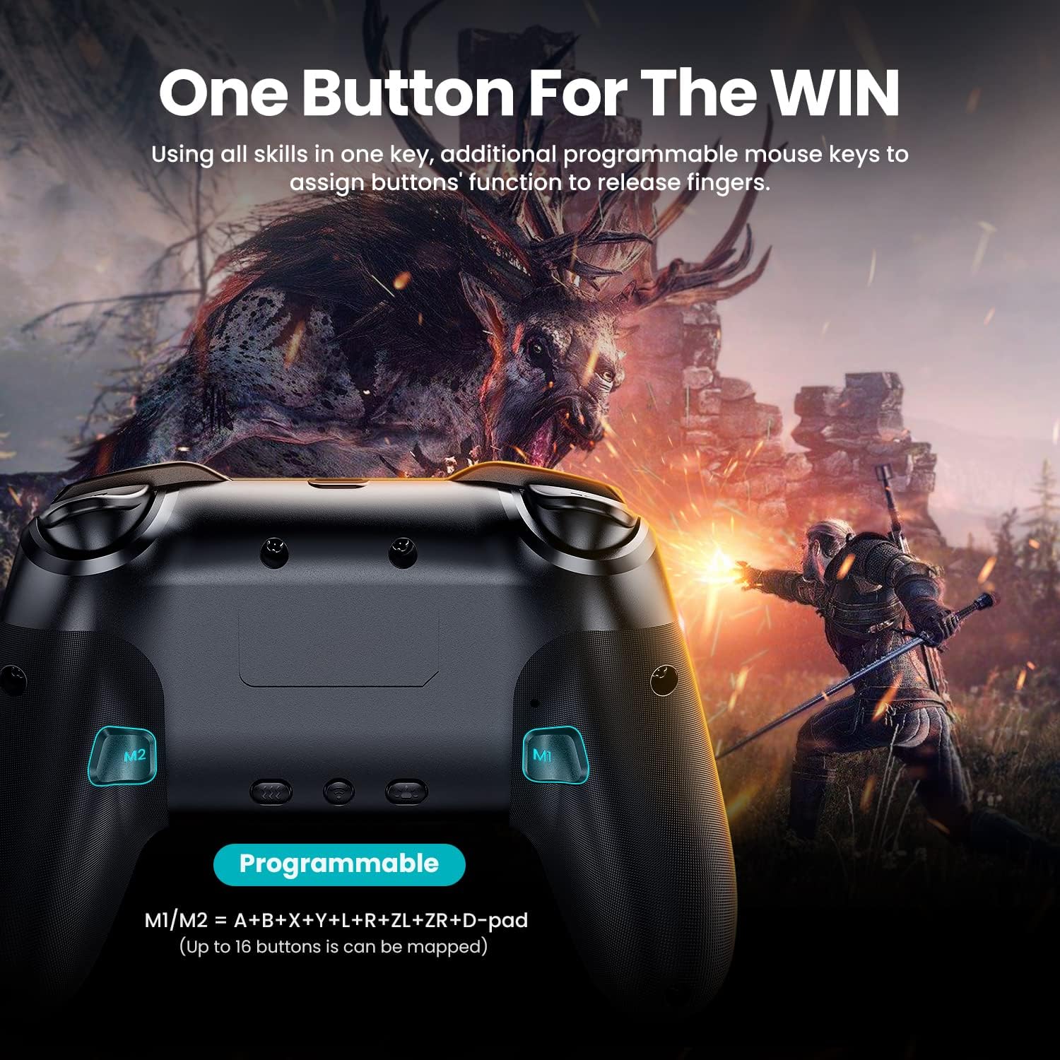 Controller Wireless compatibile cu Switch Lite/OLED/PC, Bluetooth, RGB ...