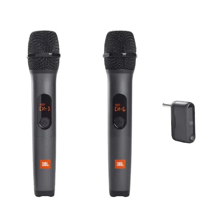 Kit microfon wireless JBL, reincarcabil, USB, negru - eMAG.ro