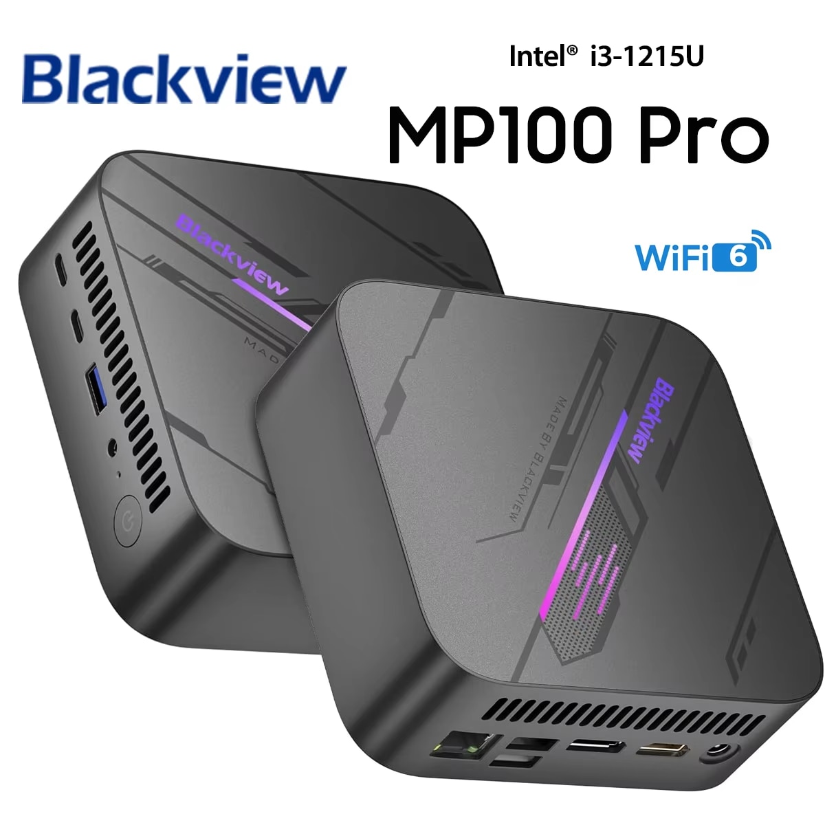 Mini PC Blackview MP100 Pro, Intel Alder Lake I3-1215U 16GB+512GB SSD, WiFi 6, Windows 11 Pro ...
